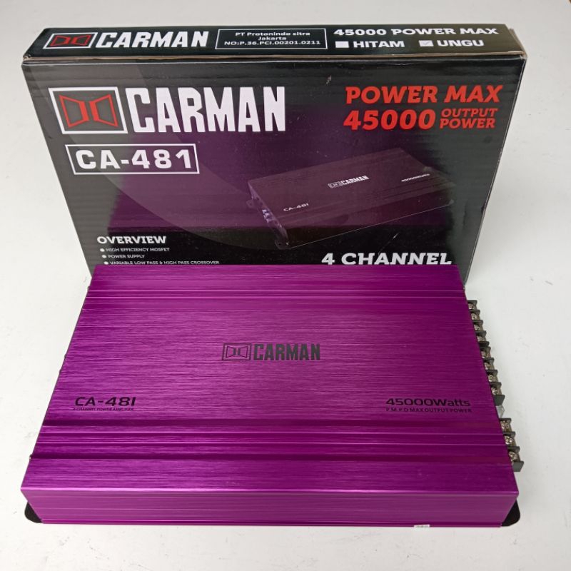 Jual Power Mobil Amplifier Carman 45000 Power Output CA 481 Mosfet Power Amplifier 4 Chanel ...