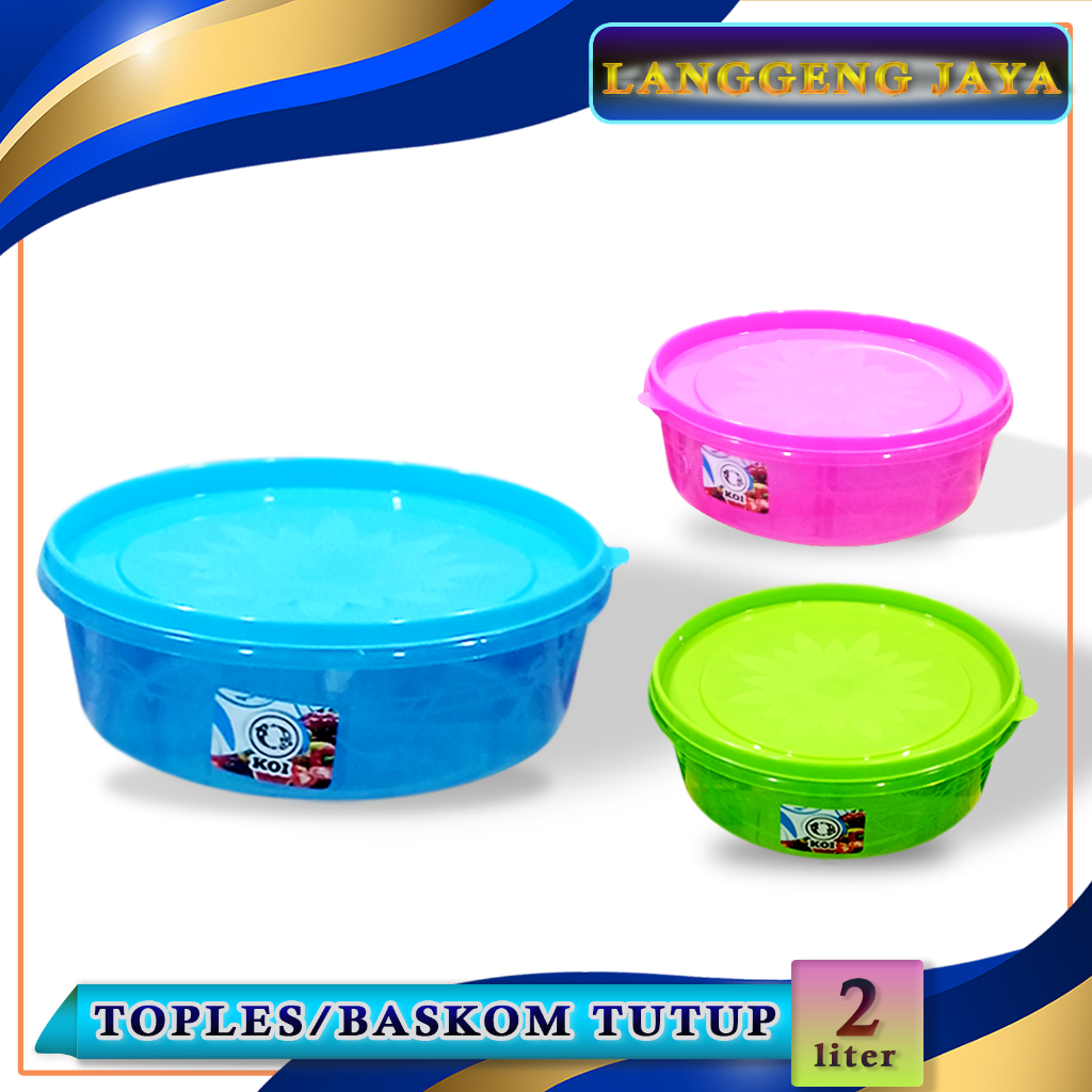 Jual Langgeng Jaya - Toples Bulat + Tutup Baskom Plastik Mini Tutup ...