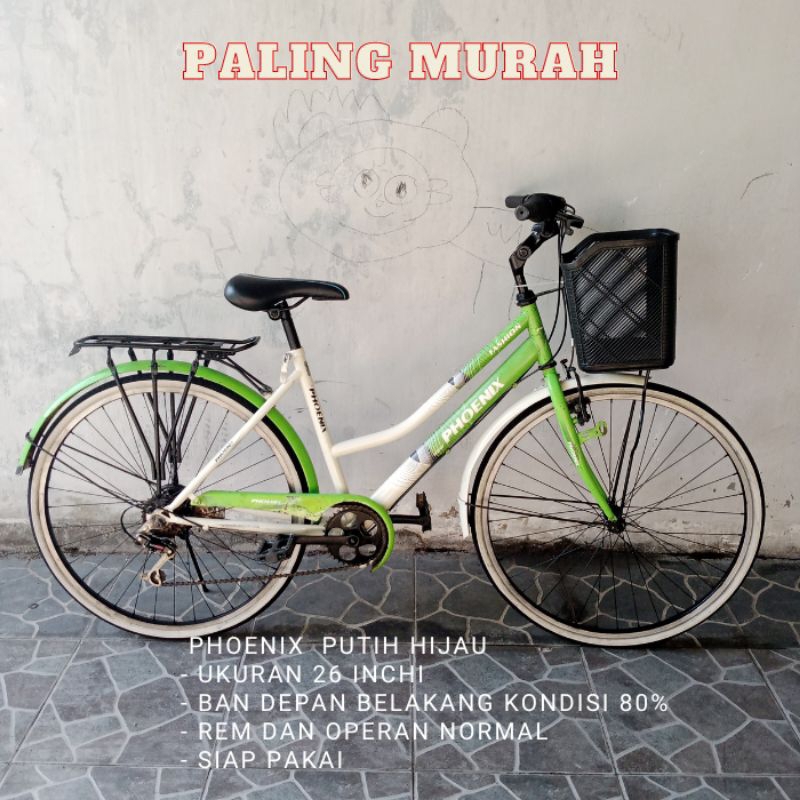 Jual Sepeda wanita cewek perempuan keranjang dewasa ukuran 26 bekas ...