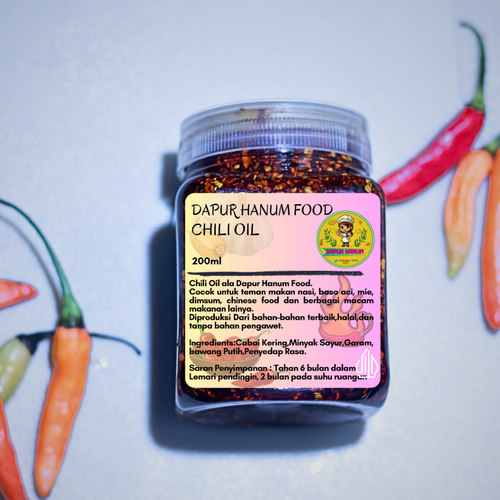 Jual CHILI OIL / MINYAK CABAI HALAL BY DAPUR HANUM FOOD 200ML | Shopee ...