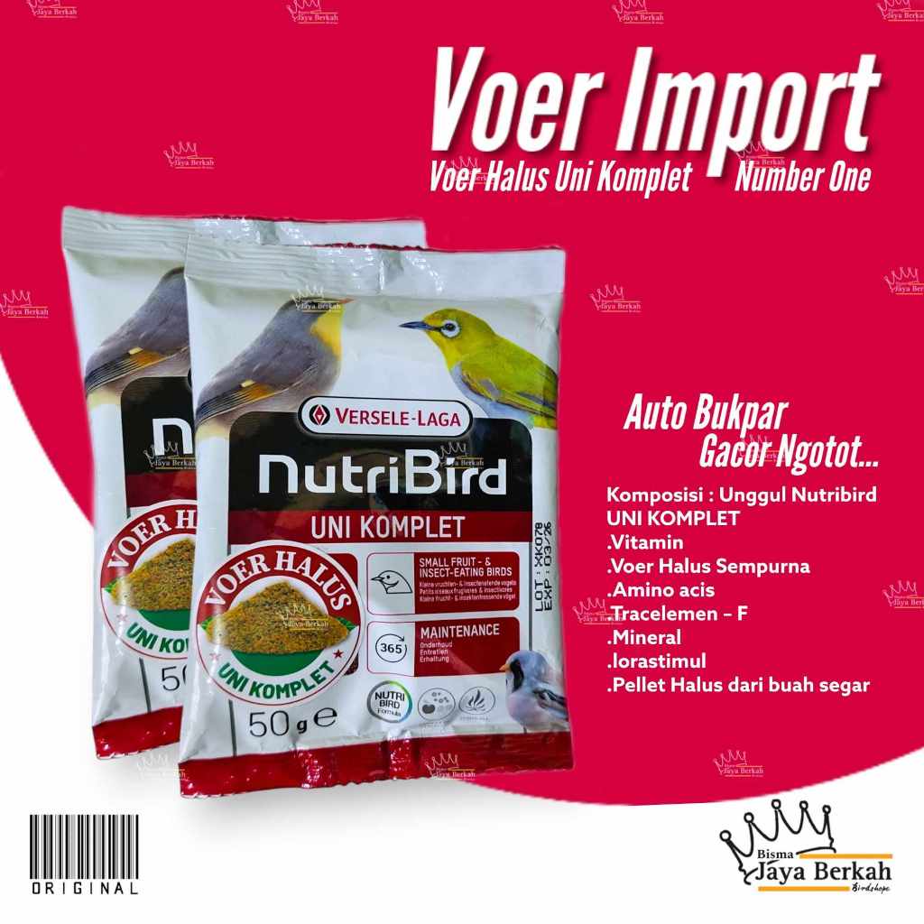 Jual Nutribird Uni Komplet Voer Halus 50gr Pakan Burung Buah & Serangga ...