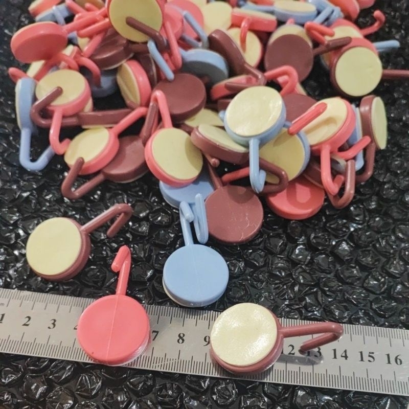 Jual Tempelan tembok Gantungan Hook bulat polos wall hook stiker ...