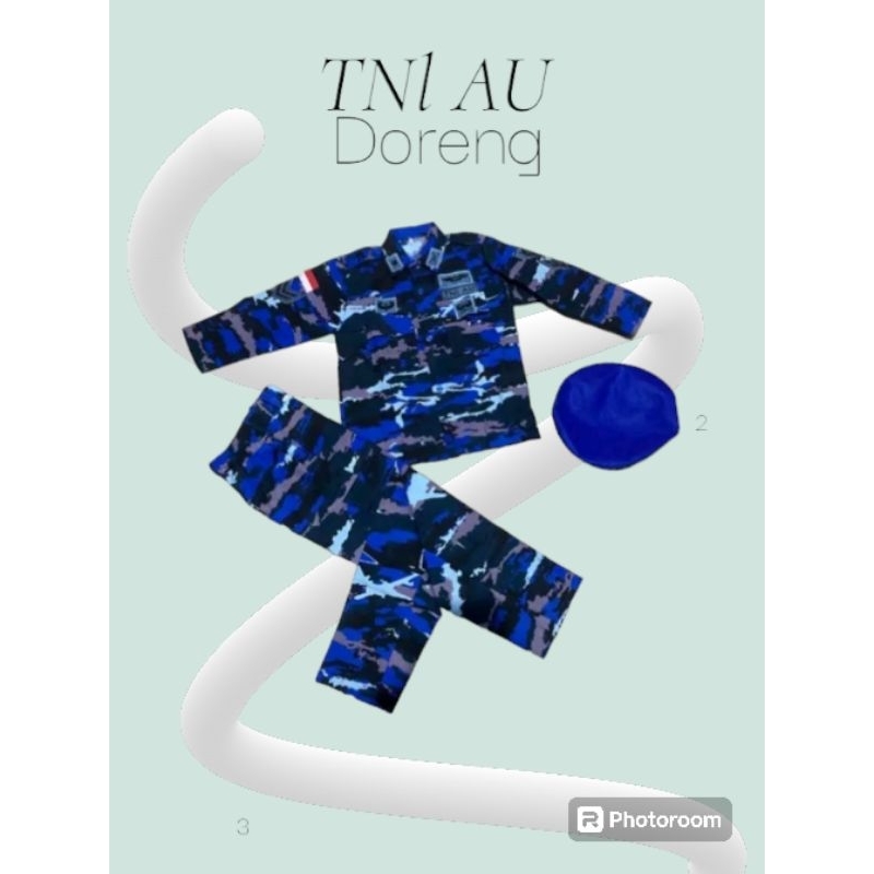 Jual Baju Karnaval Profesi TNI AU/Doreng Biru Anak komplit+sabuk ...