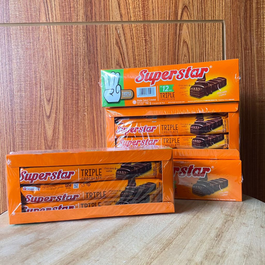 Jual MAYORA WAFER SUPERSTAR TRIPLE CHOCOLATE 16 GRAM | Shopee Indonesia