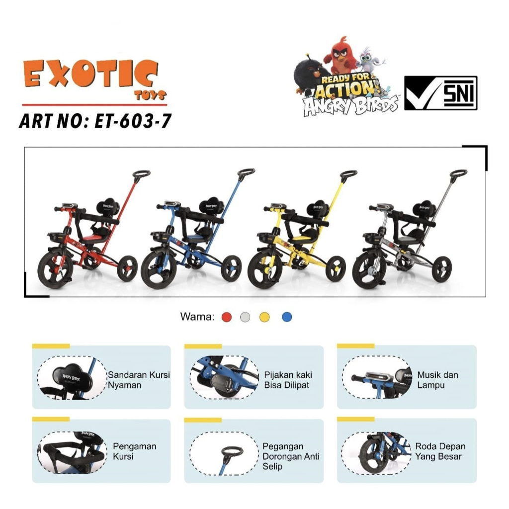 Jual MAINAN SEPEDA BESI RODA TIGA/ TRICYCLE ET6037 | Shopee Indonesia