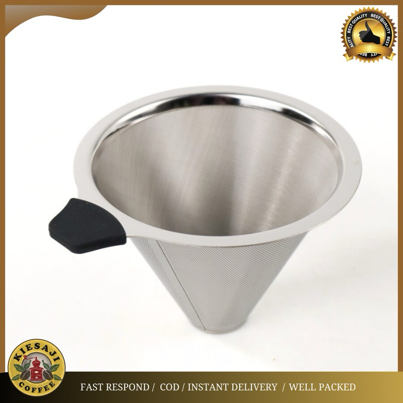 Jual V60 COFFEE DRIPPER KOPI STAINLESS STEEL | METAL COFFEE DRIPPER ...