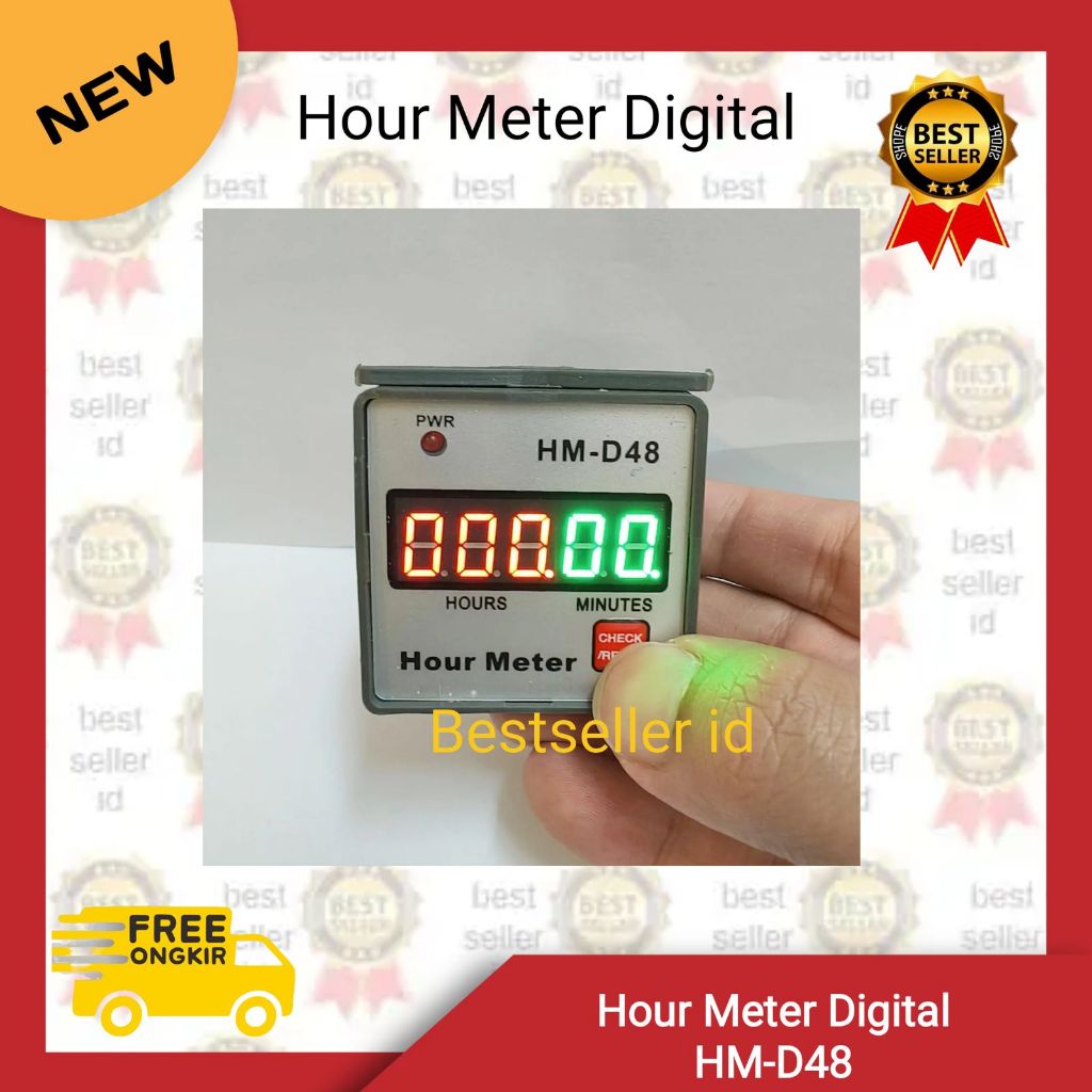 Jual Hour Meter HM D48 / HM-D48 / Hour Meter Digital HMD48 | Shopee Indonesia