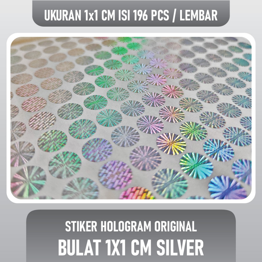Jual Stiker Hologram Original _ BULAT 1X1 CM SILVER | Shopee Indonesia