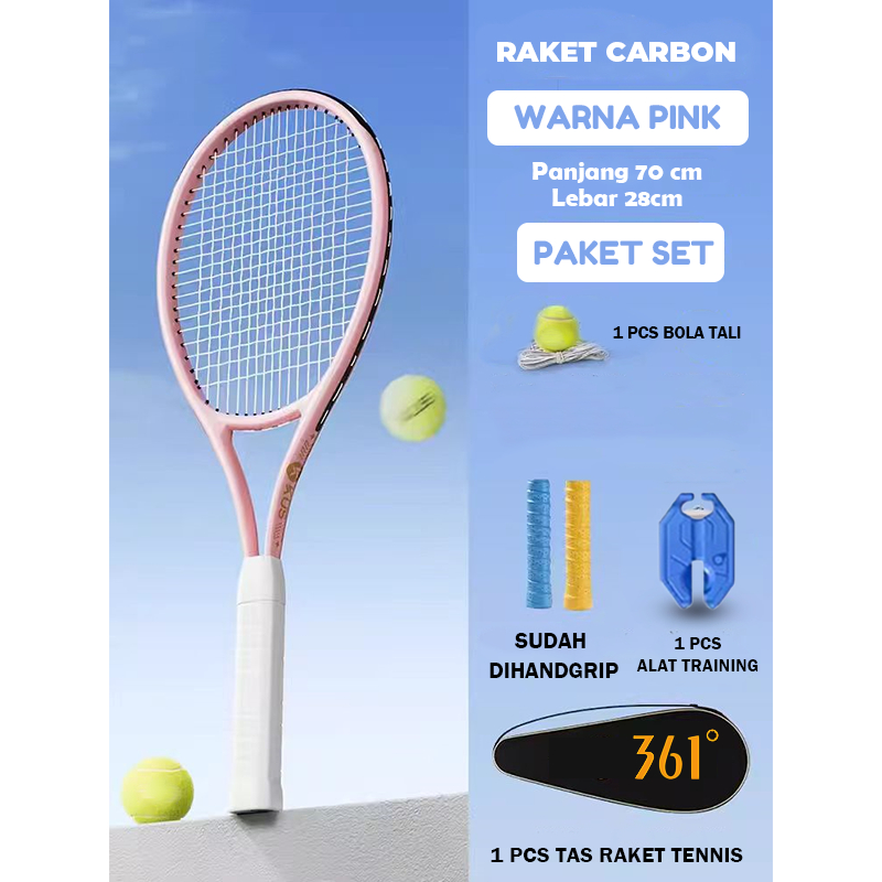 Jual raket tenis/Raket bola tenis/Raket tenis tunggal/raket tenis ...