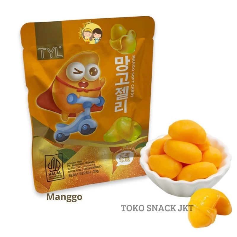 Jual TYL Permen Lunak 20 Gr Rasa Mangga Jeruk/Permen Jelly Kupas/Sofh ...