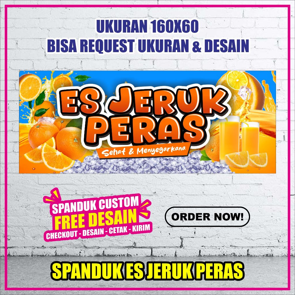 Jual Spanduk/Banner/Backdrop Jualan Es Jeruk Peras Murah Ukuran 160X60 ...