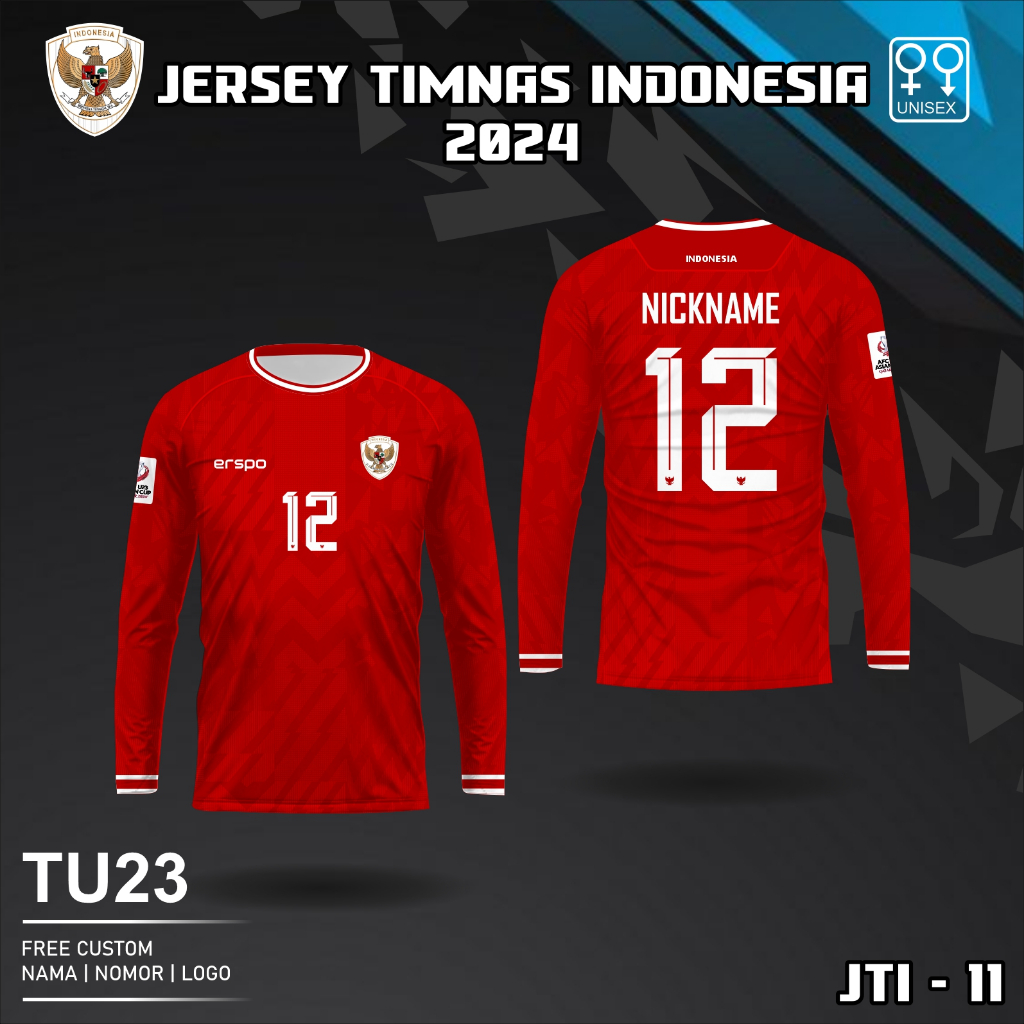 Jual Jersey Dri-Fit Timnas Indonesia 2024 lengan panjang dewasa | Shopee Indonesia