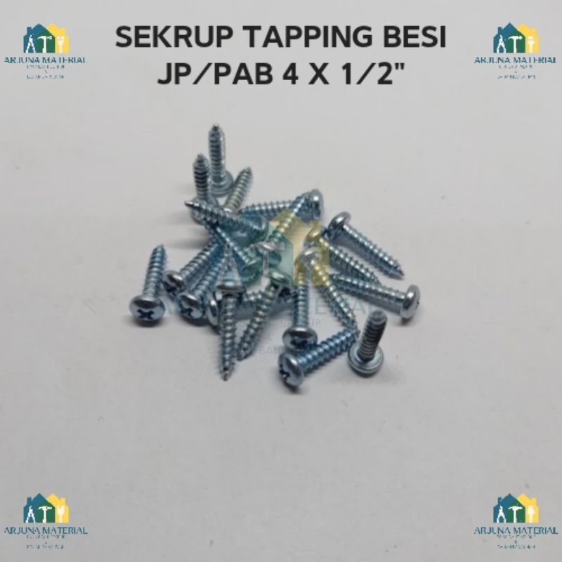 Jual Sekrup Tapping Besi JP/PAB 4 x 1/2" (100pcs) | Shopee Indonesia