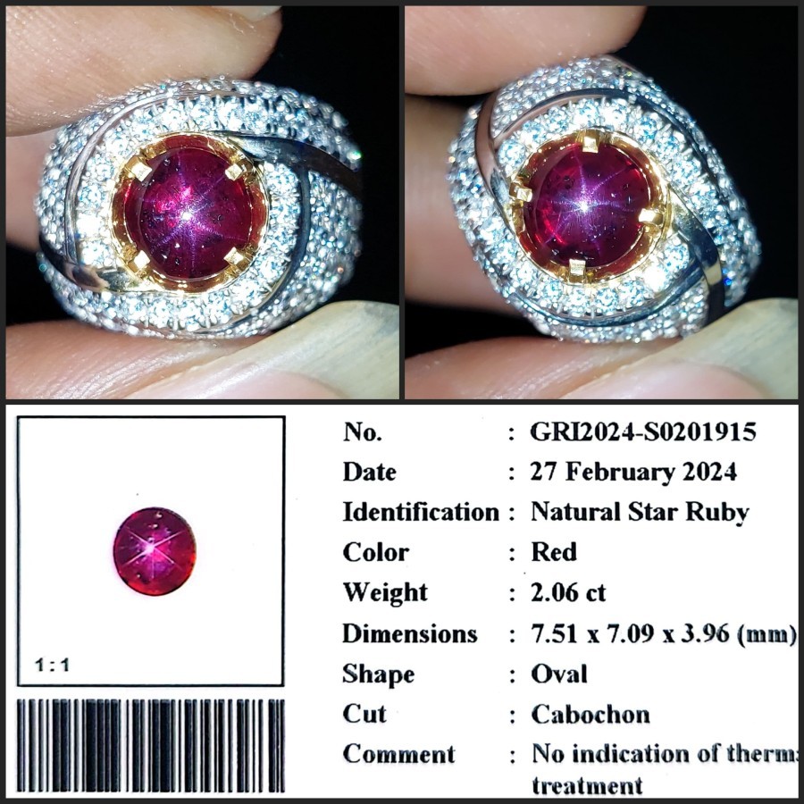Jual Natural Star Ruby NH Color Red Pigeon Blood Crystal Batu Permata Rubi | Shopee Indonesia