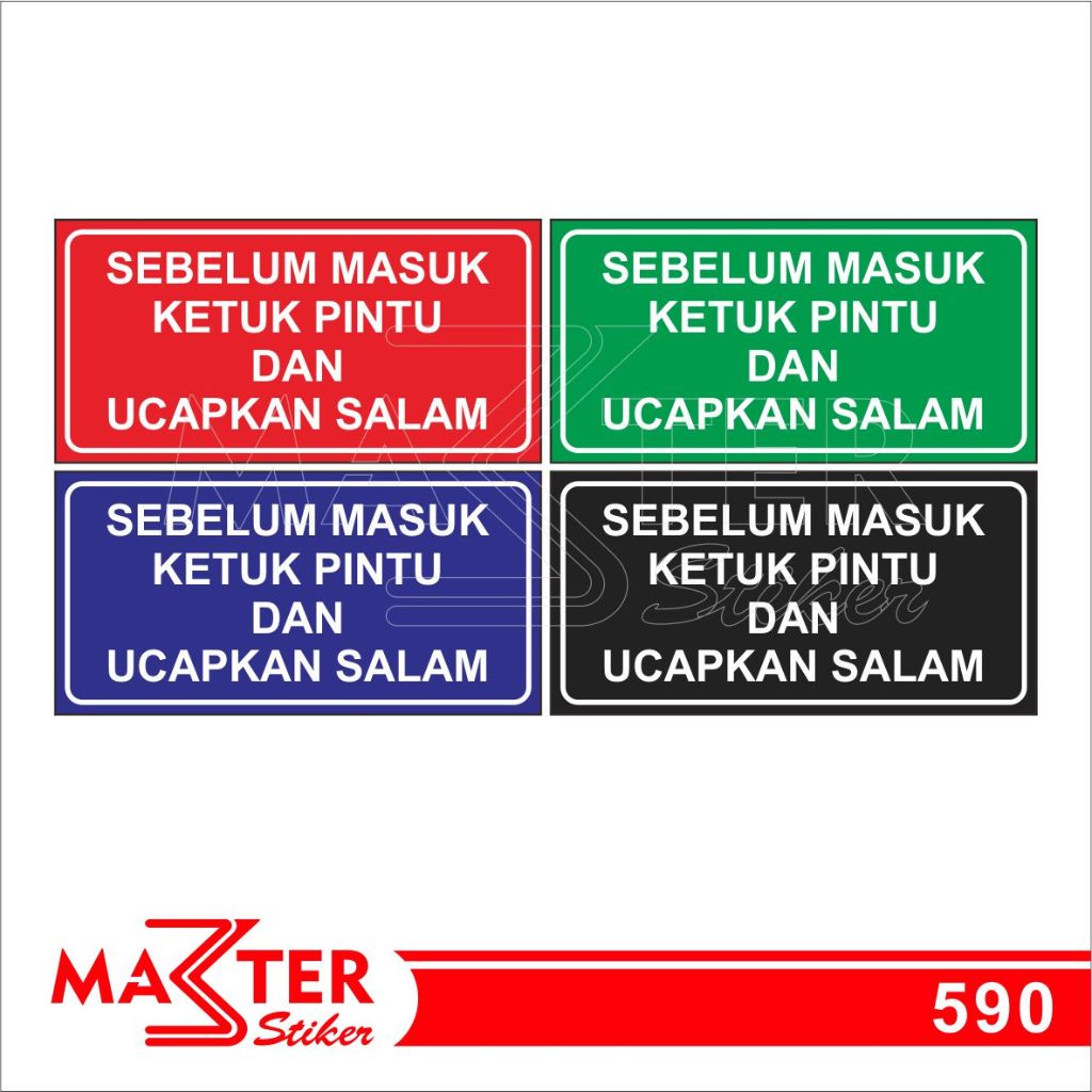 Jual 590 - Stiker Sebelum Masuk Ketuk Pintu dan Ucapkan Salam, Sticker ...