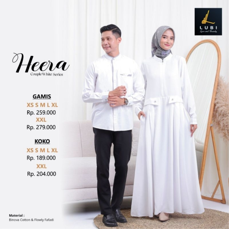 Jual BAJU COUPLE PUTIH / COUPLE HEERA LUBI / GAMIS PUTIH / KOKO PUTIH ...