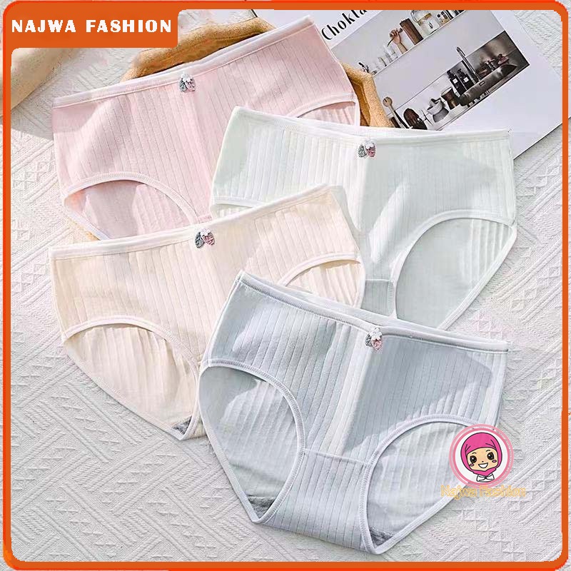 Jual NAJWA - Celana Dalam Briefs Elastis Bahan Katun Spandex Cd Wanita ...