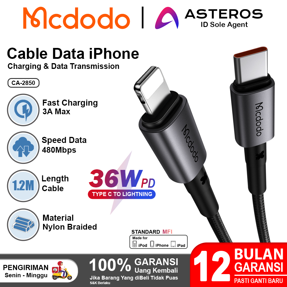 Jual MCDODO Kabel Data Type C to Lightning PD Fast Charging 18w 20w 36w Max CA-285 | Shopee ...