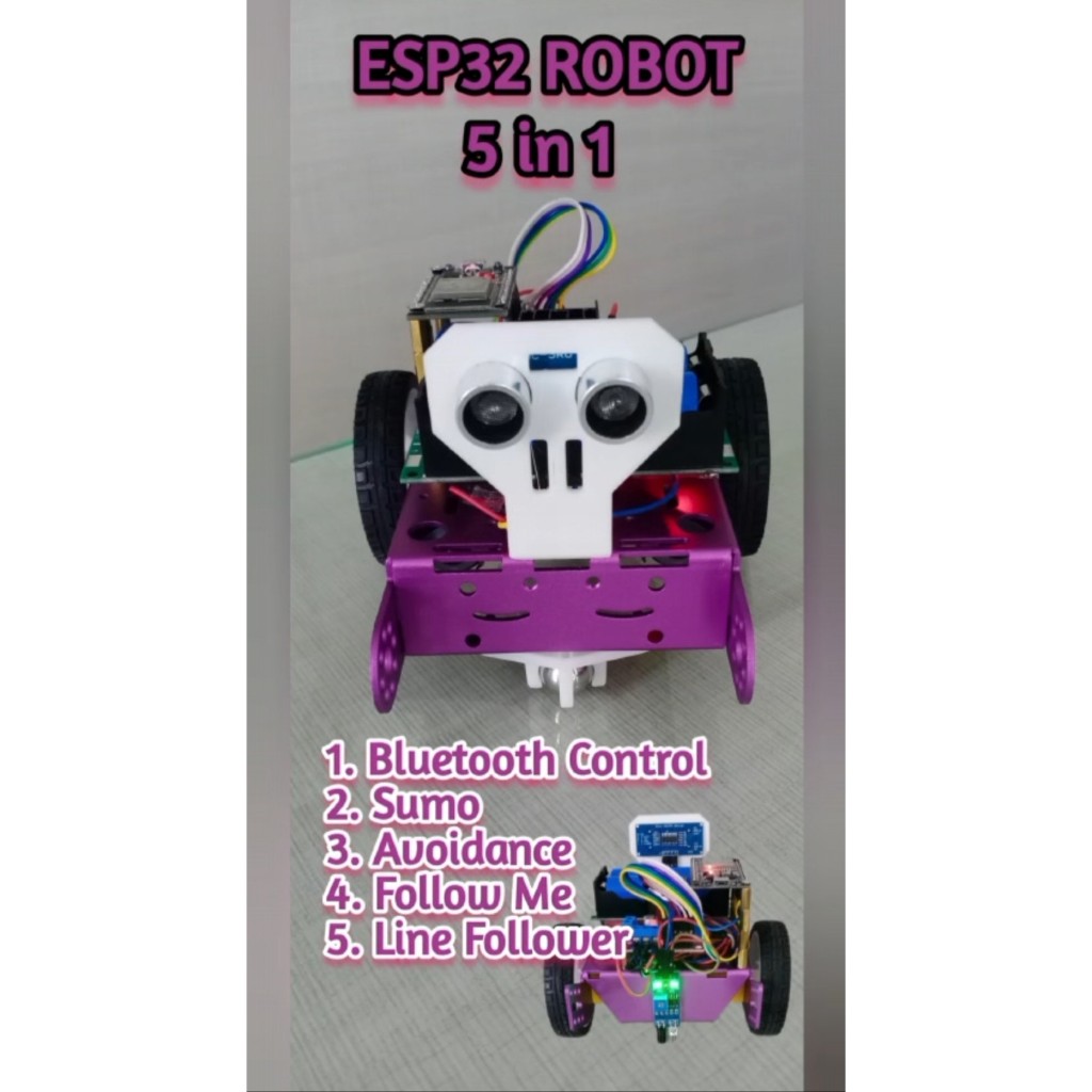 Jual Robot ESP32 5 in 1 with Bluetooth Control + Source Code Program ...