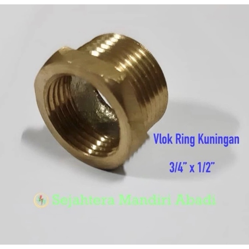 Jual VRing Vlok Ring Kuningan 3/4 Inch Drat Luar x 1/2 Inch Drat Dalam ...