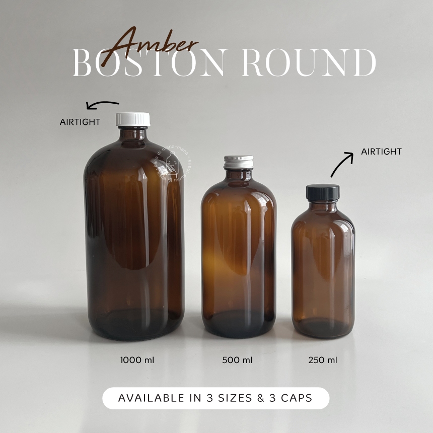 Jual Botol kaca amber - botol juice kopi - boston round | Shopee Indonesia