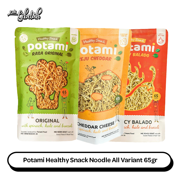 Jual Potami Healthy Snack Noodle 65g Gluten Free - Mie Kremes Bayam ...