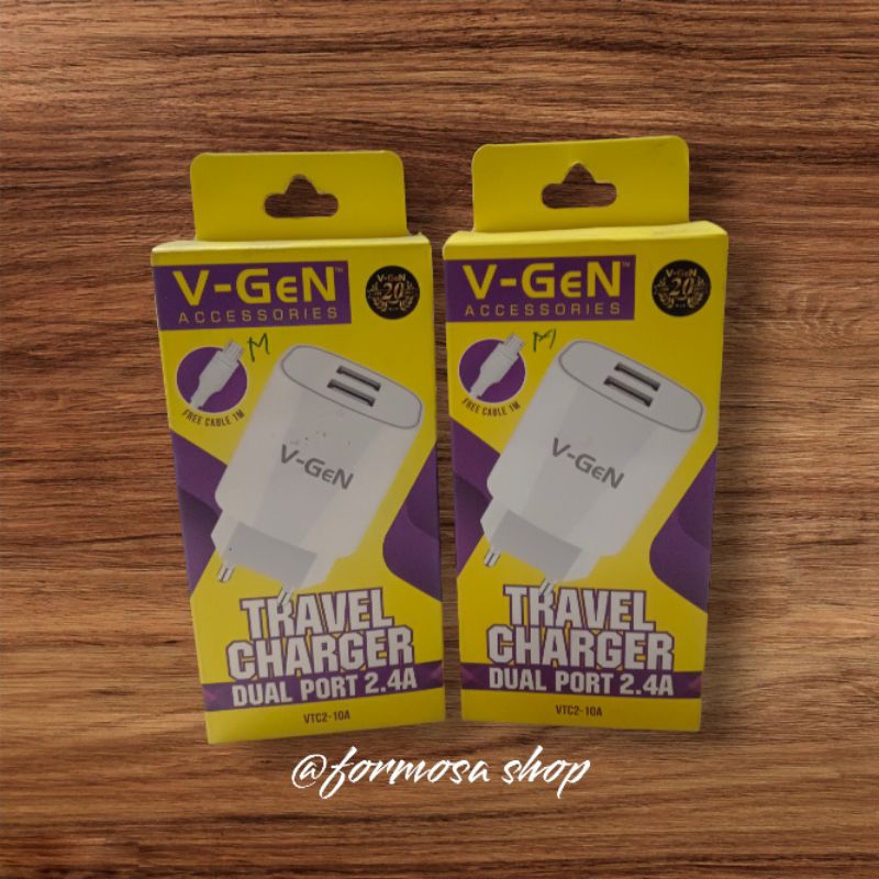 Jual Adaptor Charger V-GEN VTC2-10 2.4A | Shopee Indonesia