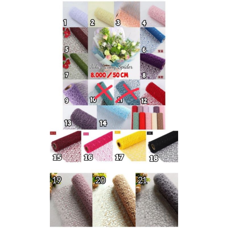 Jual jaring korean wrapping paper spider mash jala polynet Hiasan Buket ...