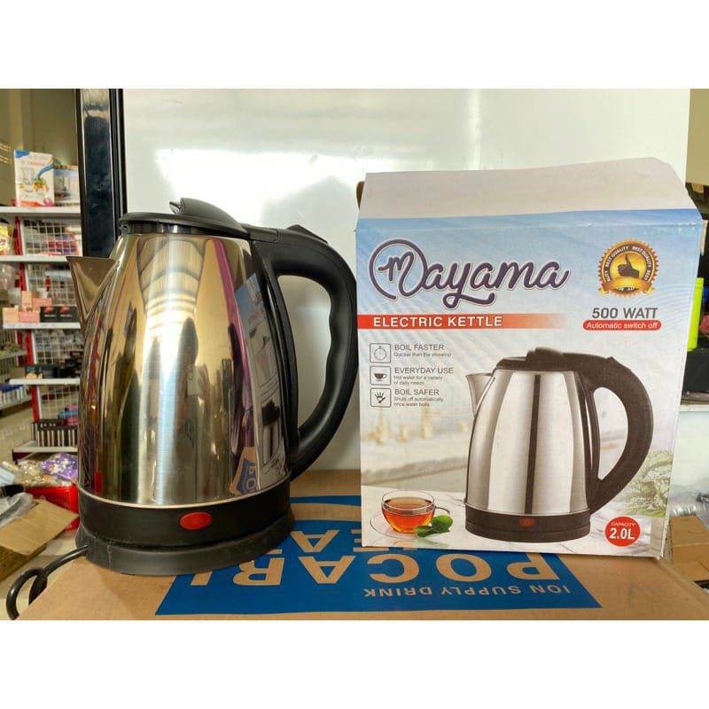 Jual Teko Listrik Stainless Steel Pemanas Air Low Watt 1.8Liter Mayama ...