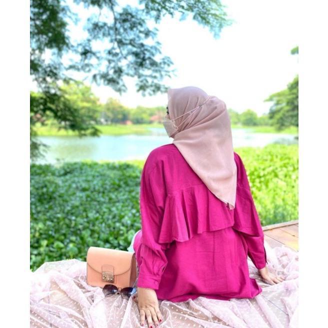 Jual atasan wanita rufle/kemeja wanita terbaru 2024/kemeja cewe model ...