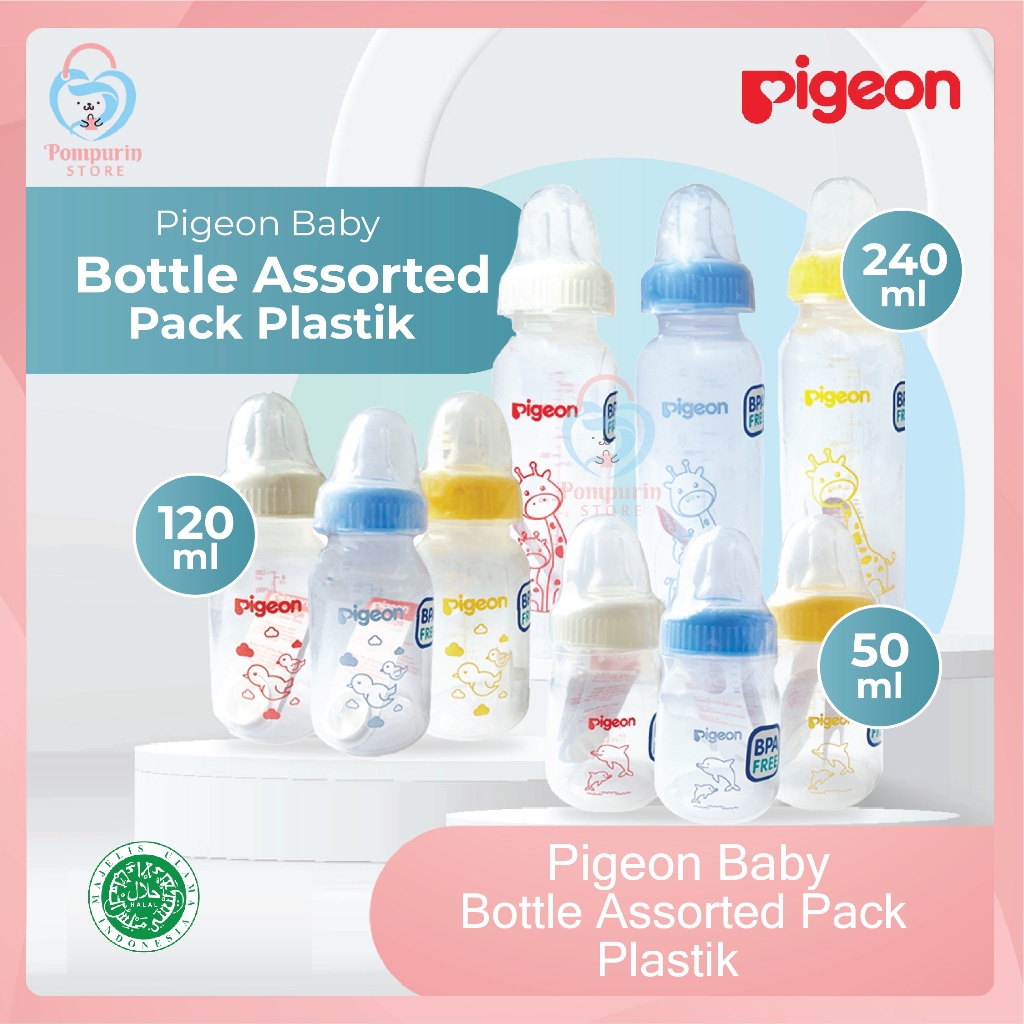 Jual Pigeon Baby Bottle Assorted Pack Plastik - Botol Susu Bayi Dot ...