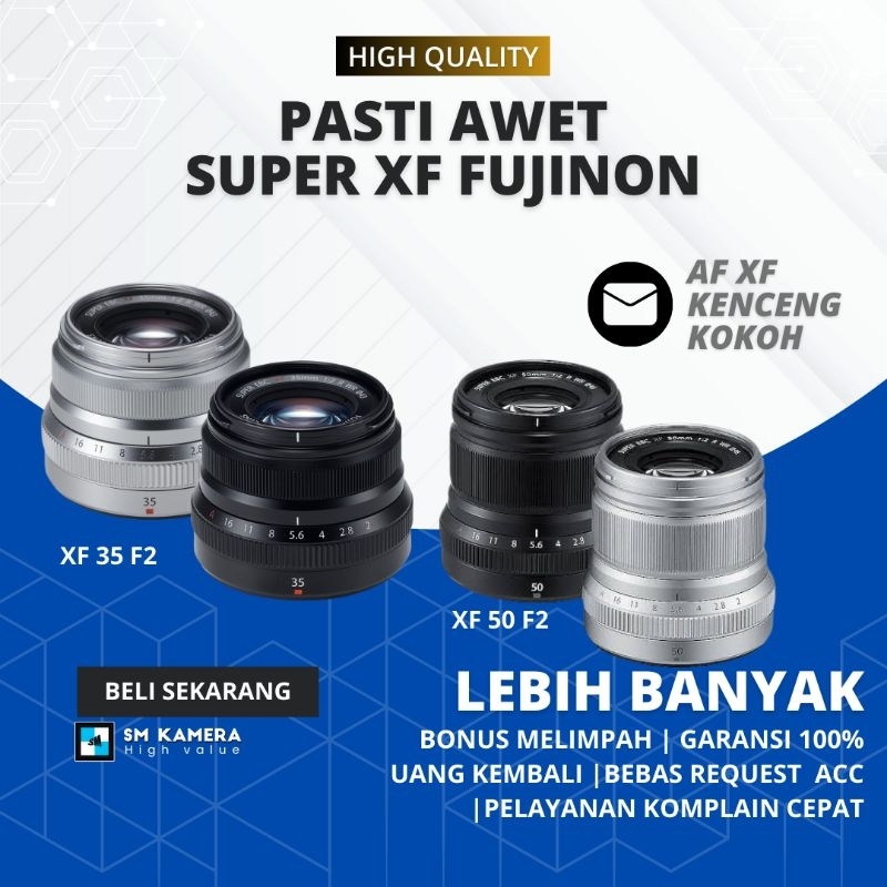 Jual LENSA FIX FUJINON XF 35MM F2 FUJINON XF 50MM F2 FUJINON XC 35MM F2 ...