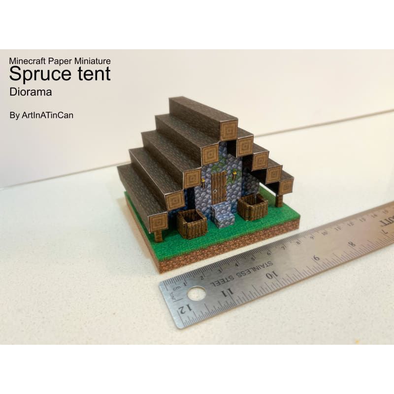 Jual Lembaran pola papercraft minecraft spruce tent (PP-A26) | Shopee ...
