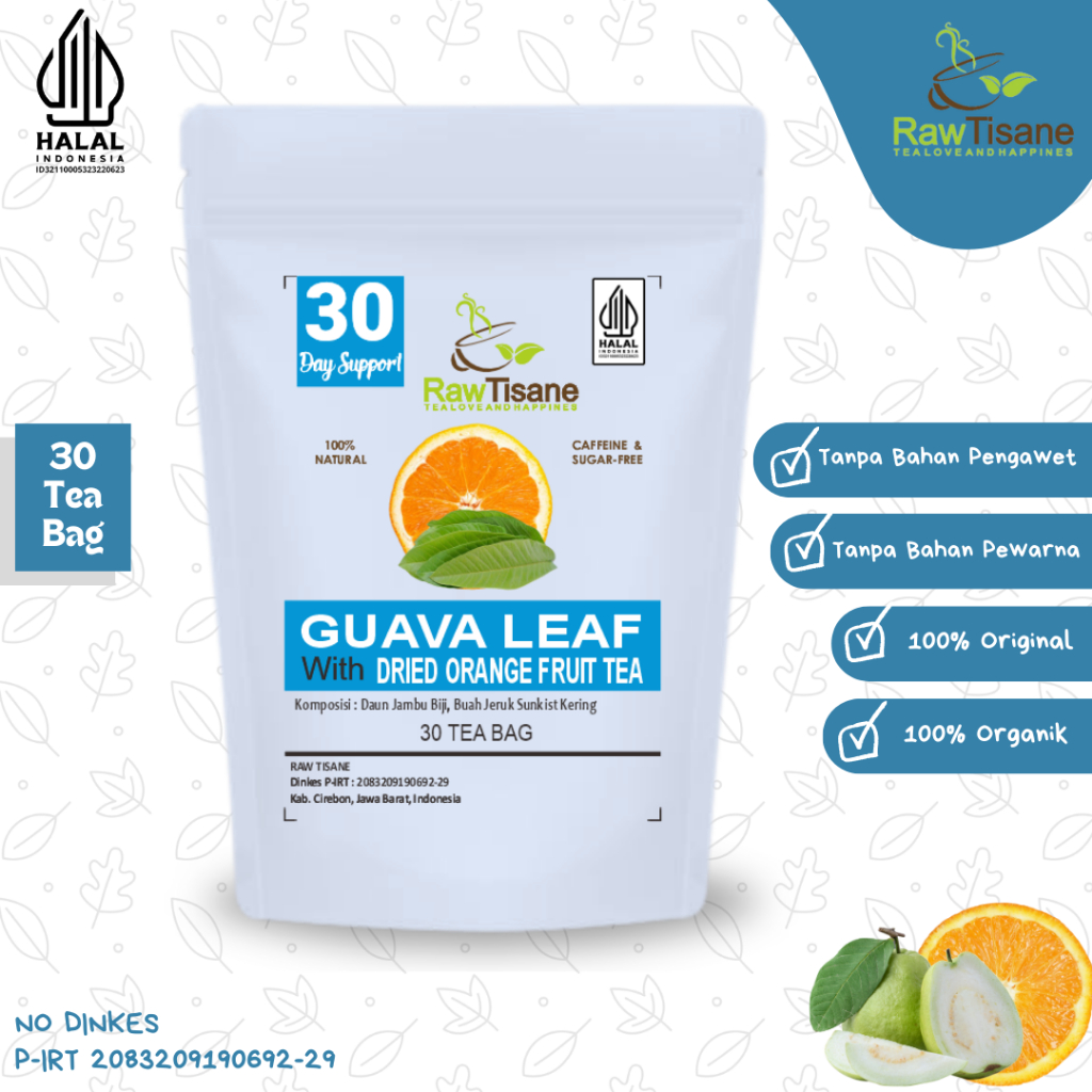 Jual RAW TISANE Guava Leaf With Dried Orange Fruit Tea : Teh Celup Daun ...