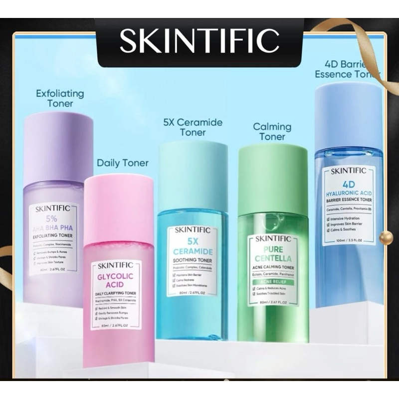 Jual Skintific Toner (5x ceramide / Glycolic /Acne /Exfo) | Shopee ...