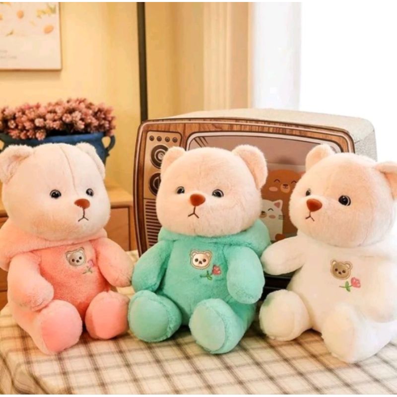Jual Boneka Bear Hoodie Kupluk Ukuran 35cm Super Lembut Berlabel SNI ...