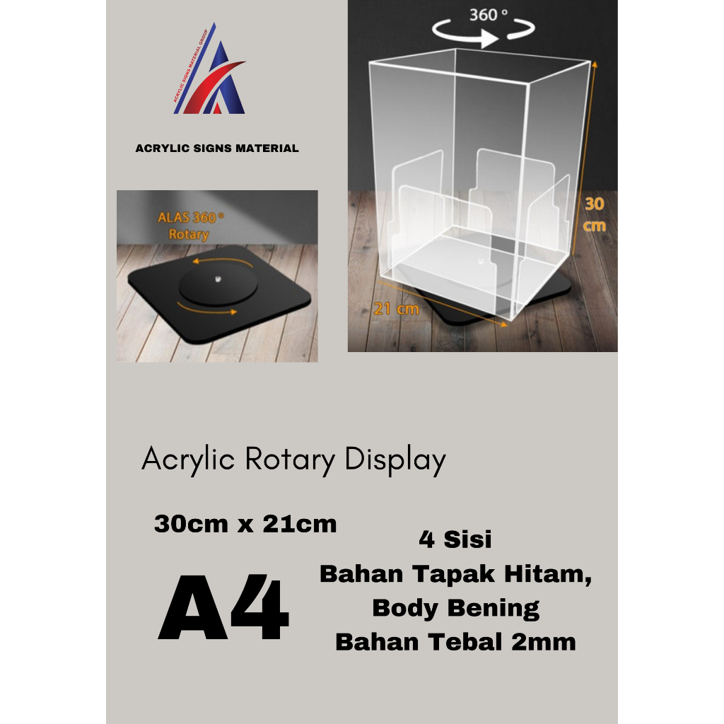 Jual Akrilik Display Putar / Stand Brosur Meja Putar A5 4 Sisi | Shopee ...