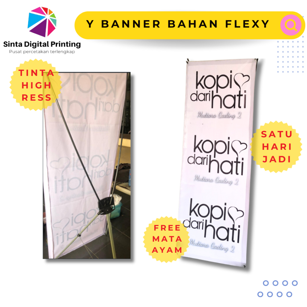 Jual Cetak Print Y Banner Bahan Flexy Ukuran 160 x 60 cm / Standing ...