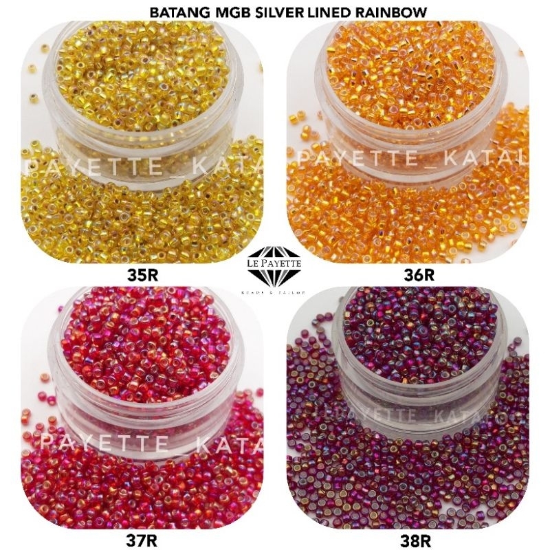 Jual Payet Pasir MGB Silver Lined Rainbow 12/O - (35R - 38R) | Shopee ...