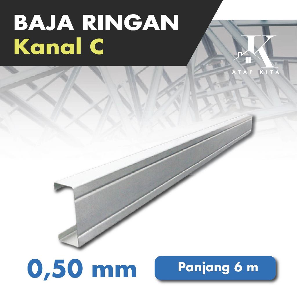 Jual Baja Ringan 0.50 mm / Kanal C / CNP Baja Ringan / C75 / Canal C 75 | Shopee Indonesia