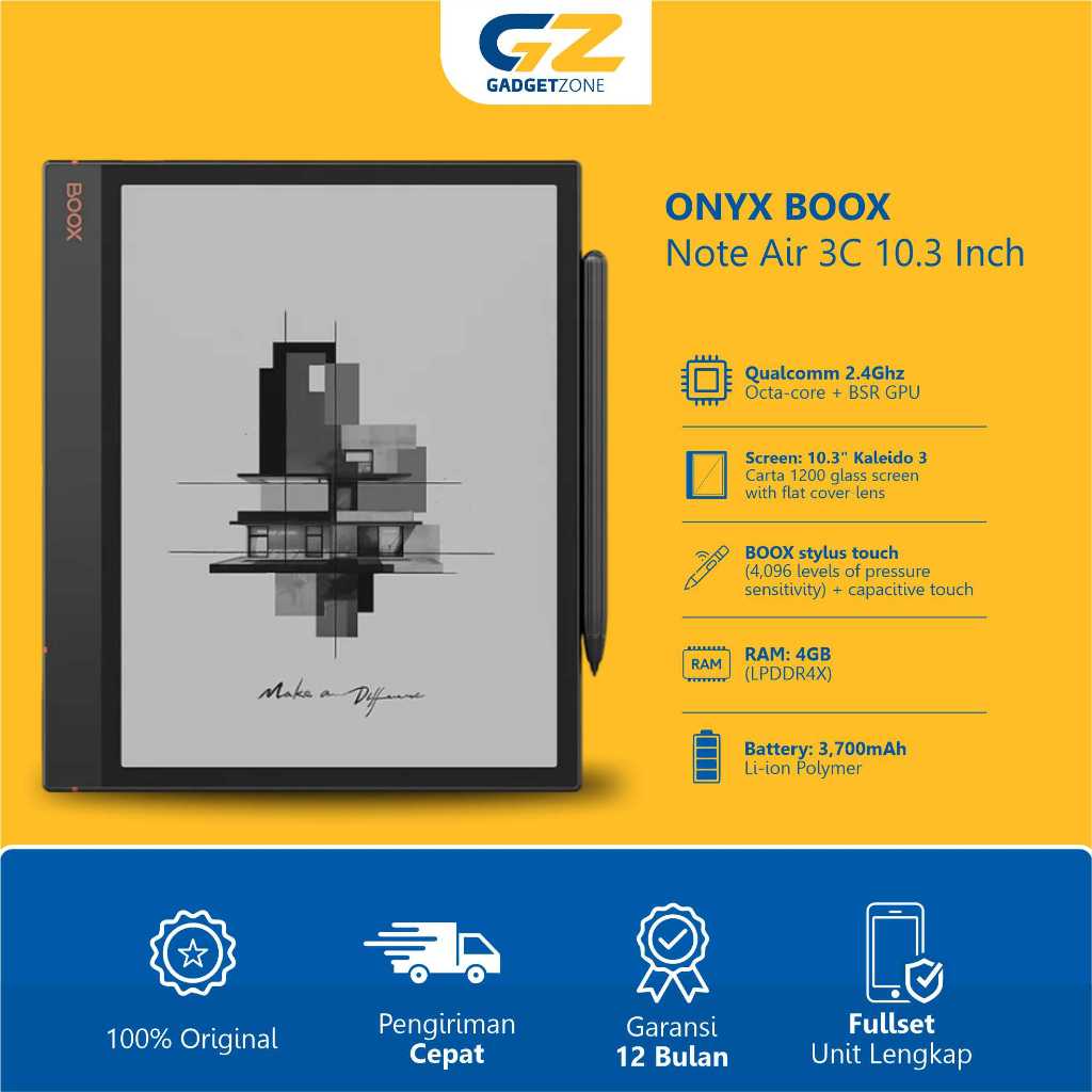 Jual ONYX BOOX Note Air 3C 10.3 Inch Octa-Core Color Android 12 Eink ...