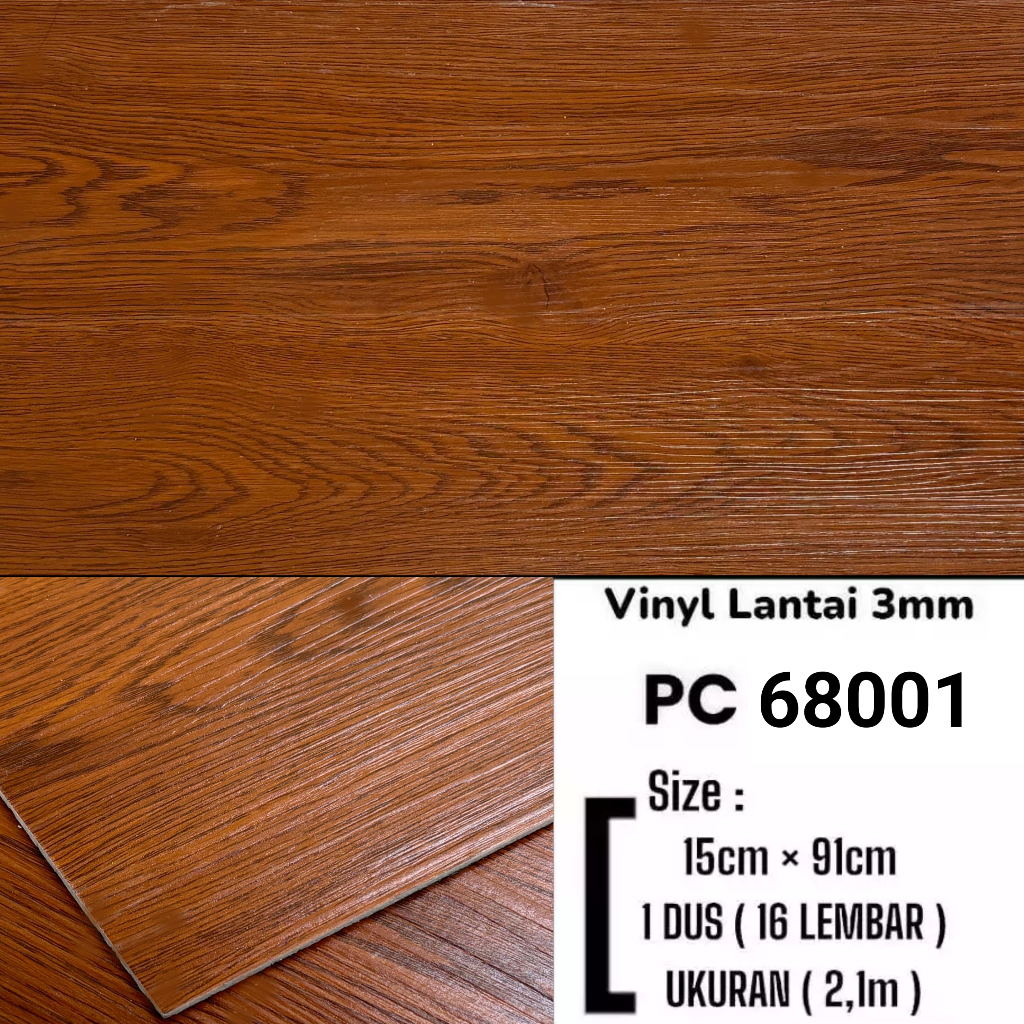 Jual Vinil Lantai Premium motif kayu/vinil lantai 3mm isi 2.1m / vinil ...