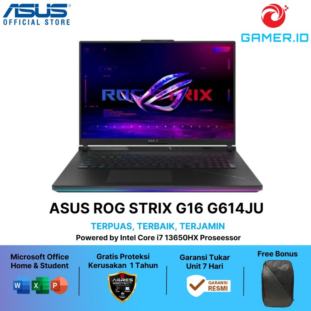 Jual ASUS ROG STRIX G16 G614JU i7 13650HX RTX4050 6GB 16GB 512GB SSD ...