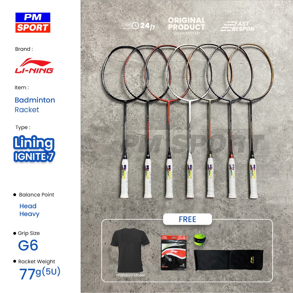 Jual RAKET BADMINTON / BULUTANGKIS LINING IGNITE 7 ORIGINAL | Shopee ...