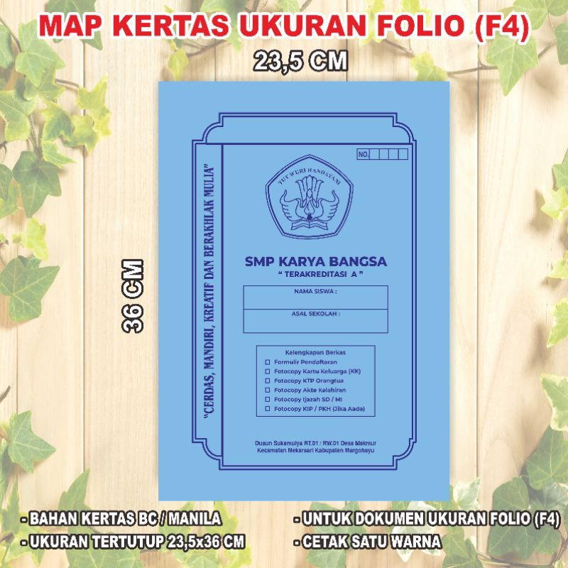 Jual Map cetak satu warna /Stopmap Manila/ Map F4 ( cetak dua sisi ) | Shopee Indonesia