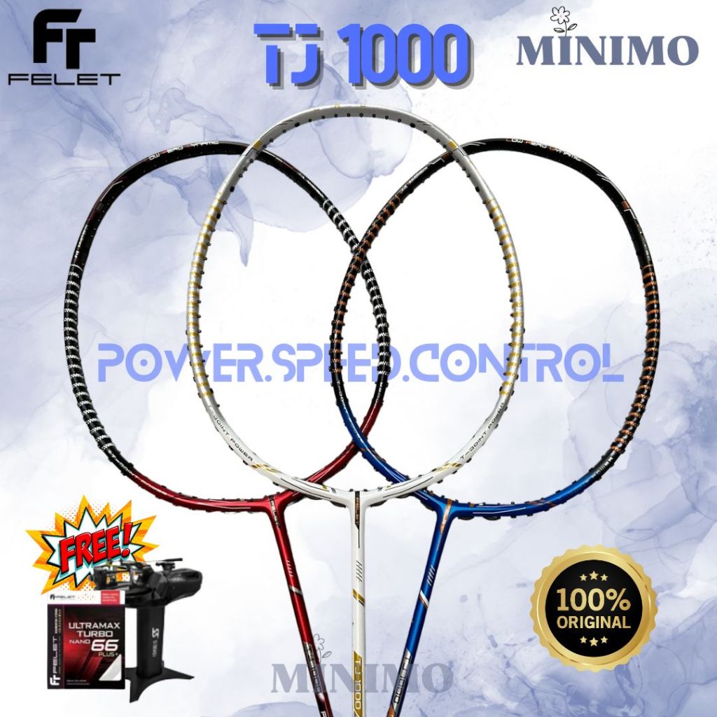 Jual Raket Badminton Felet TJ 1000 Power / Speed / Control Original 100 ...