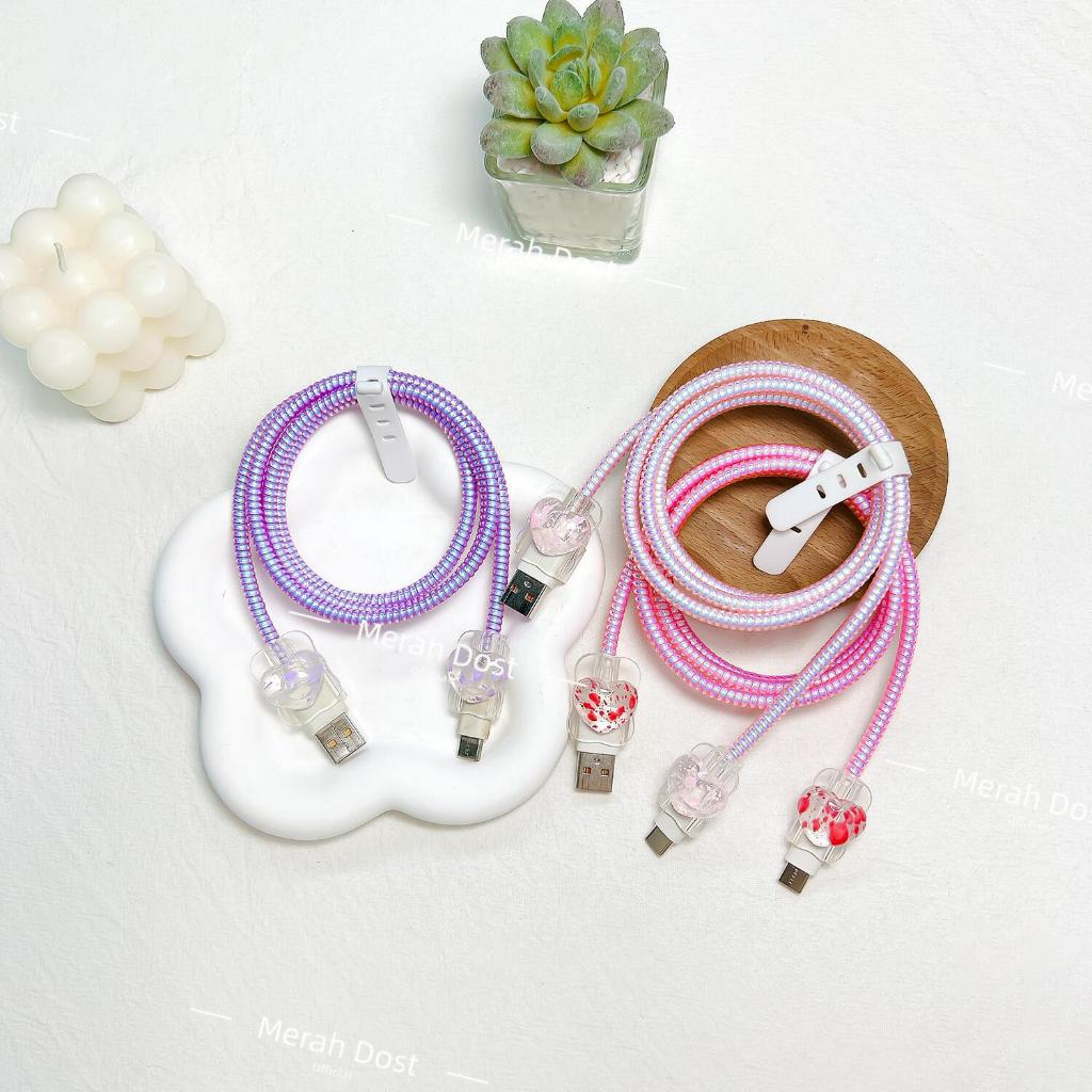 Jual 1 Set 4 item Pelindung Kabel Charger android Micro USB+Type-C dan ...