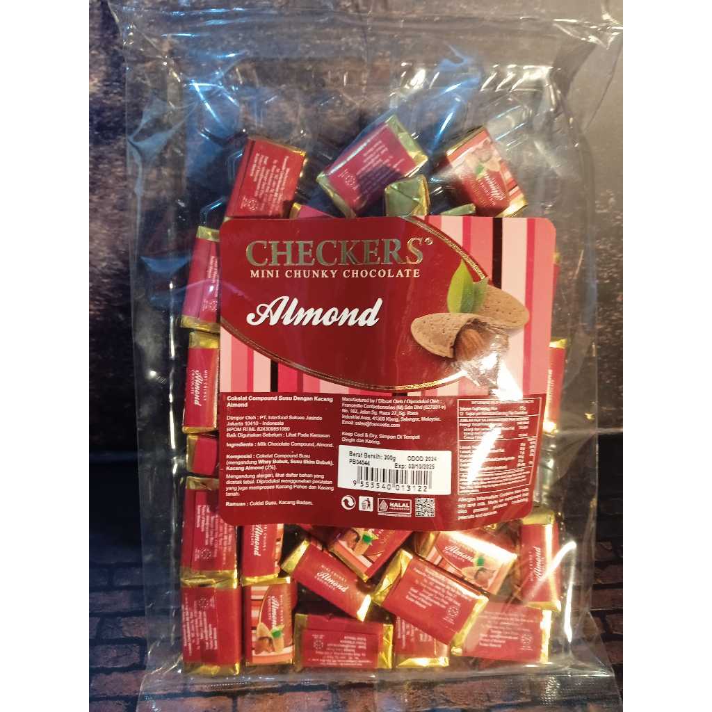 Jual Coklat Impor Malaysia / Checkers Mini Chunky 300gram Almond ...