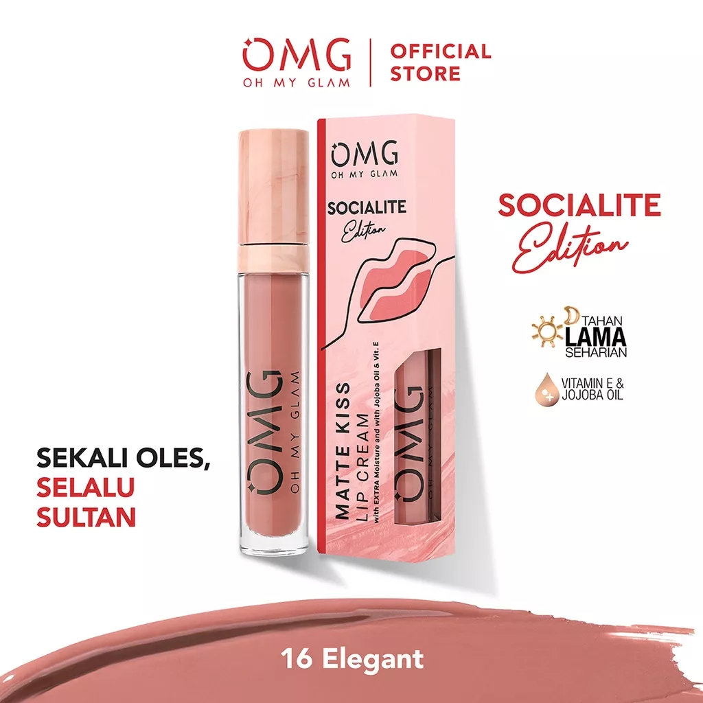 Jual OMG OH MY GLAM Matte Kis Lip Cream 3.5 gr / LIPSTIK OMG BEAUTY ...