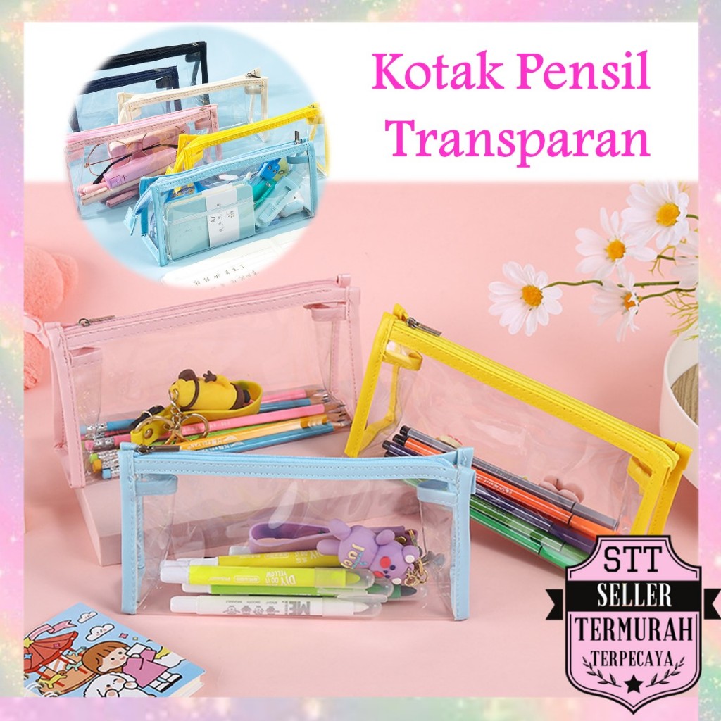 Jual STT Kotak Pensil Transparan Multifungsi Minimalis Tempat Pensil ...